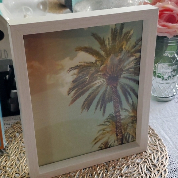 Accents | Shadow Box White Wooden Frame With Palm Tree Photo | Poshmark